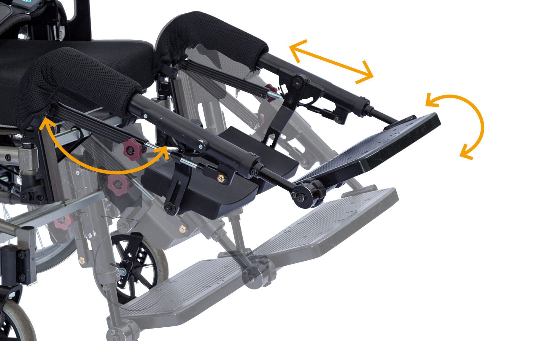 Beinhalter für Rollstühle - DYNAMIC - Alu Rehab - einstellbar