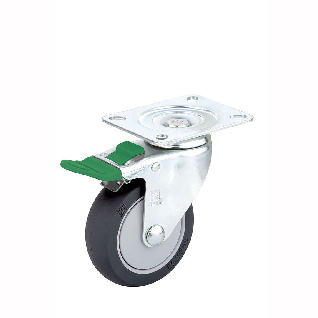 Rad mit Bremse - H35-6P100TPB/D - Haion Caster - Gummi