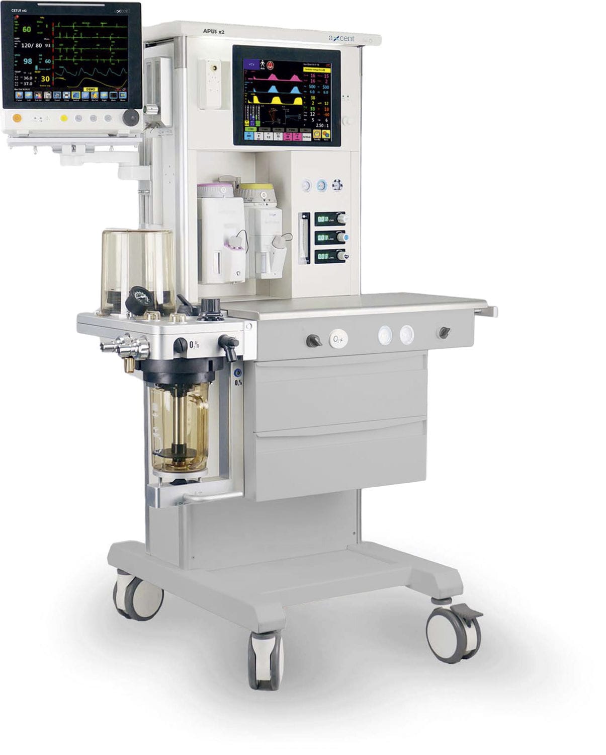 Anästhesiearbeitsplatz auf Wagen - APUS x2 - aXcent medical ...