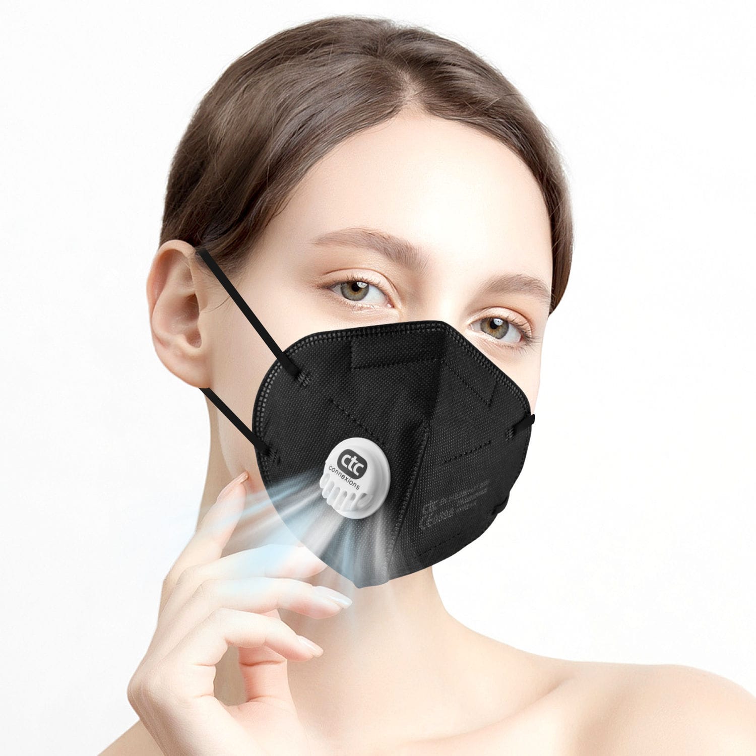 FFP2-Schutzmaske - CTPL-0020 - Connexions Technology - Baumwolle / mit Exspirationsventil / schwarz