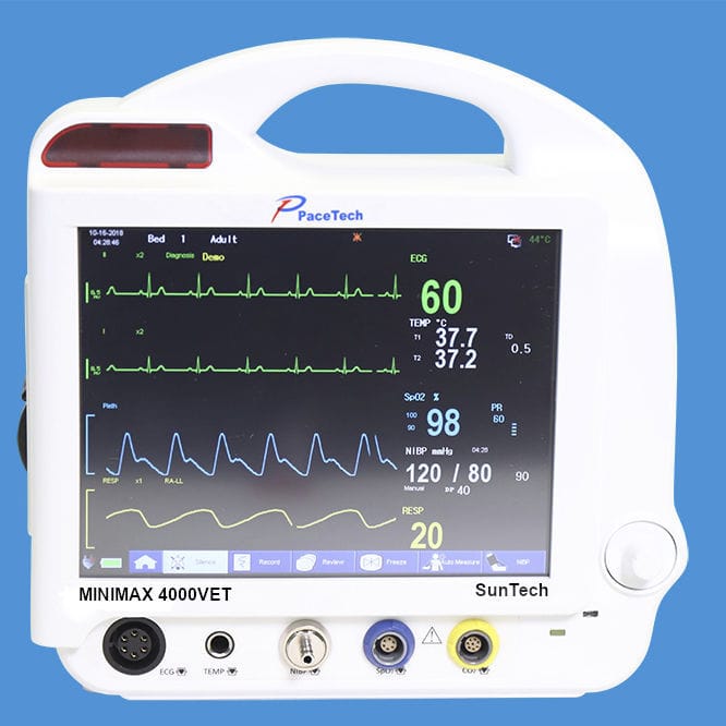 Tragbarer Patientenmonitor - MINIMAX 4000VET - Pace tech Medical - EKG / RESP / TEMP