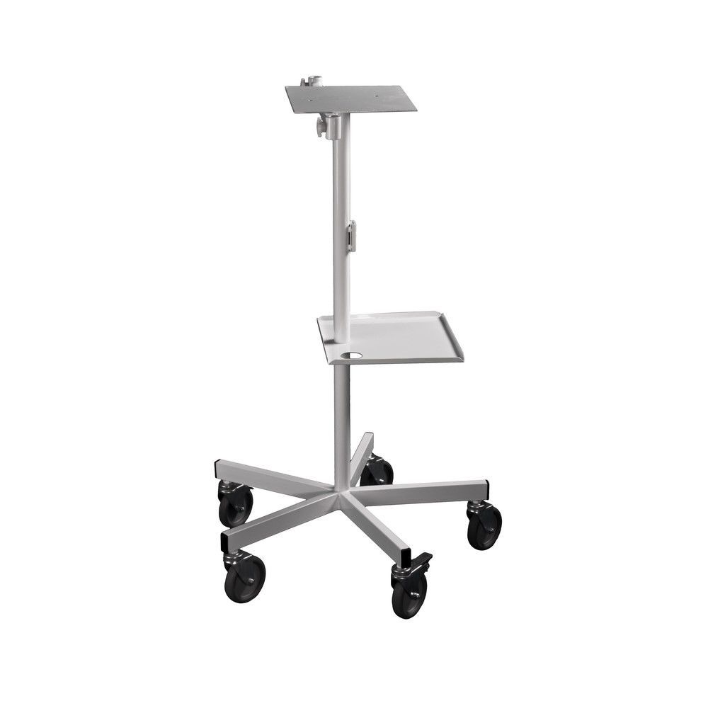 Halter für Beatmungsgeräte - IP-1 - Zapovit - auf Rollen / Fachböden