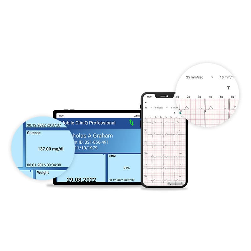 Android-Applikation / Monitoring - Mobile-CliniQ® - Aerotel Medical Systems - Aufzeichnung / für ...