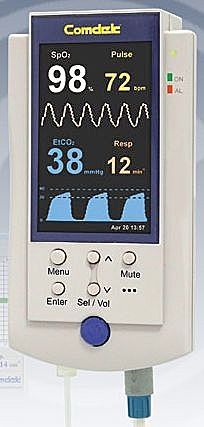 Handgerät-Pulsoximeter - MD-667P - Comdek Industrial - mit separatem Sensor / mit Kapnometer