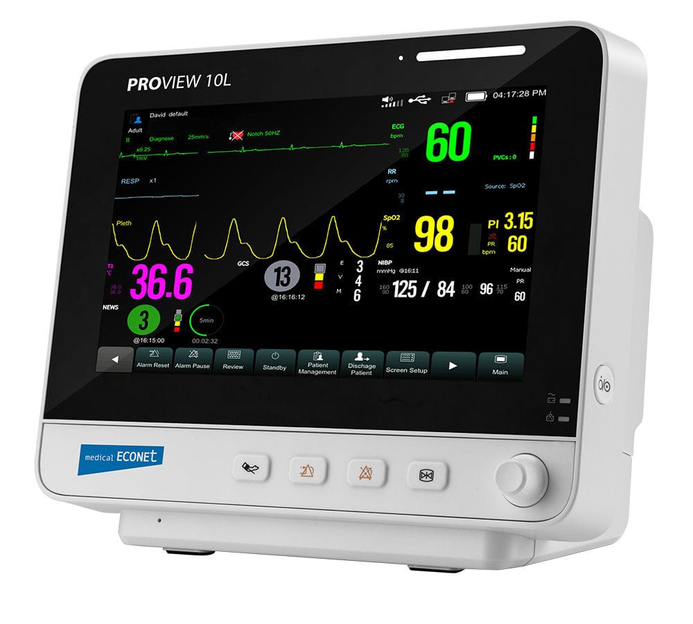 Tischgerät-Patientenmonitor - PROview 10L - Medical Econet - EKG / RESP / TEMP