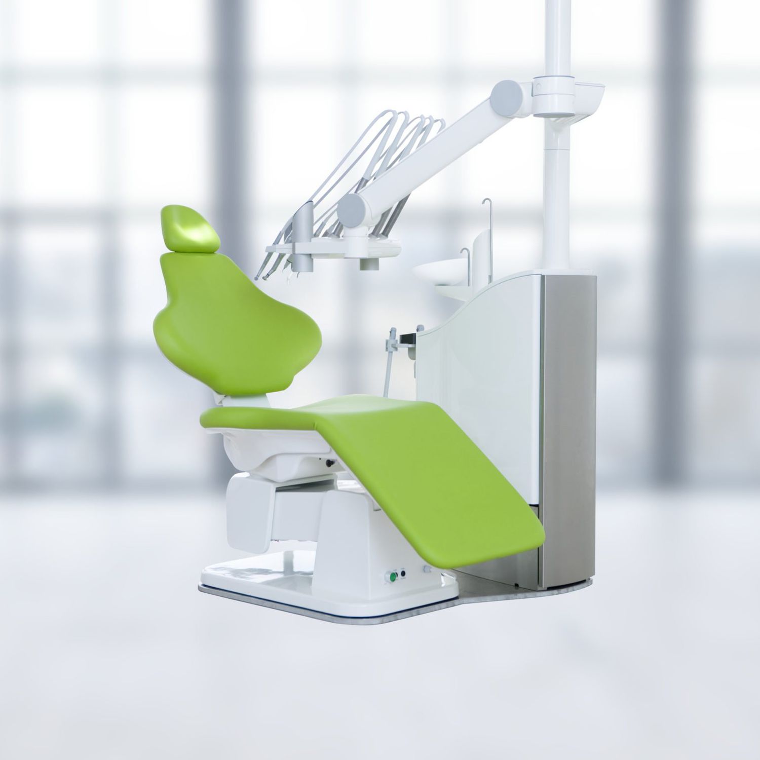 Elektromechanischer Zahnarztstuhl - Heka Dental - stationär / blau / rot