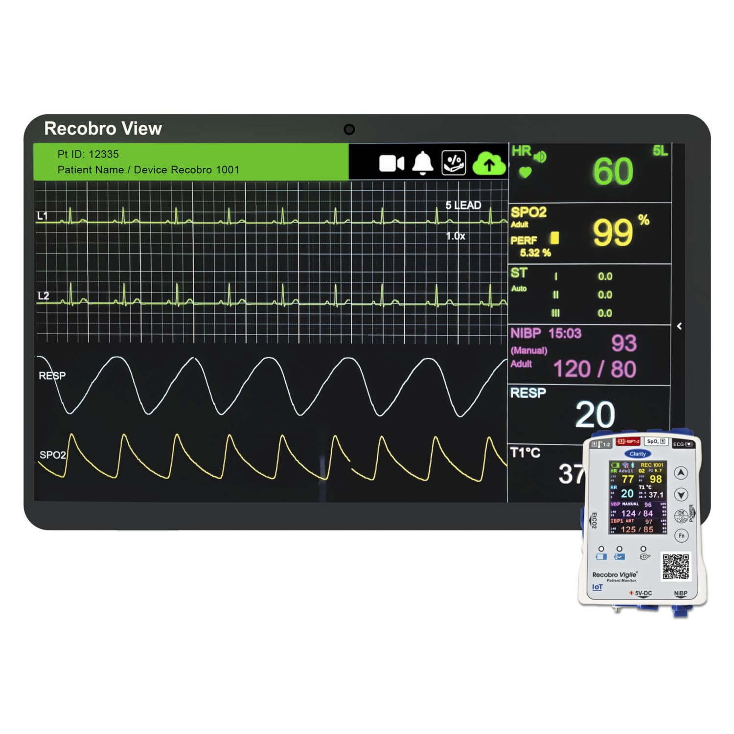 Tragbarer Patientenmonitor - RecobroView - Clarity Medical - kompakt ...